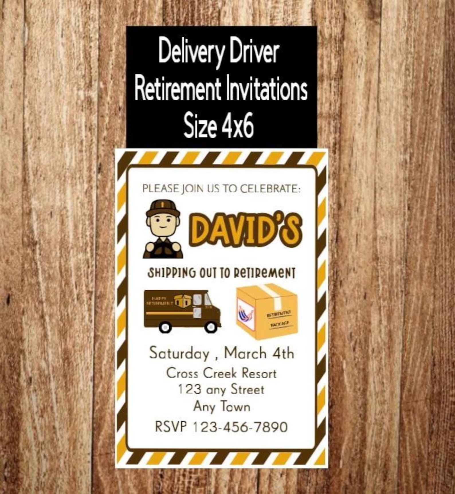 Delivery Driver Retirement Invitation Cards,retirement Party Invites ...