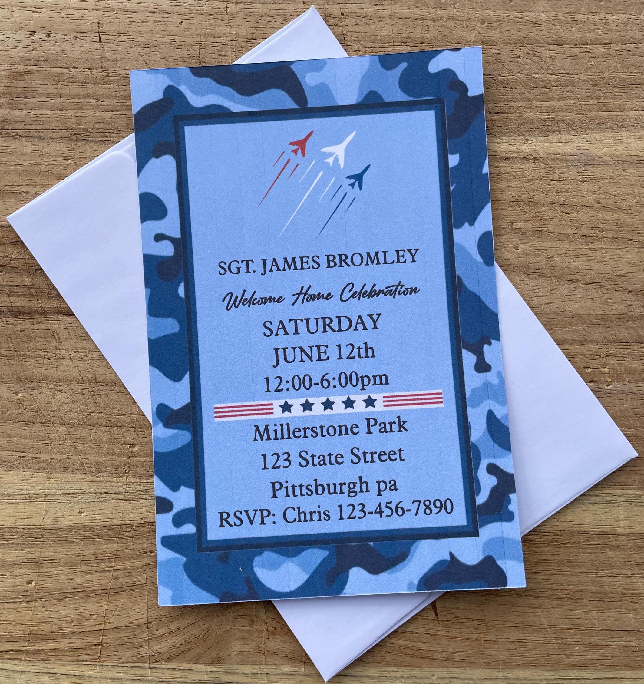 Custom Air Force Homecoming Invitations, Welcome Home Airman Cards, 4x6 ...