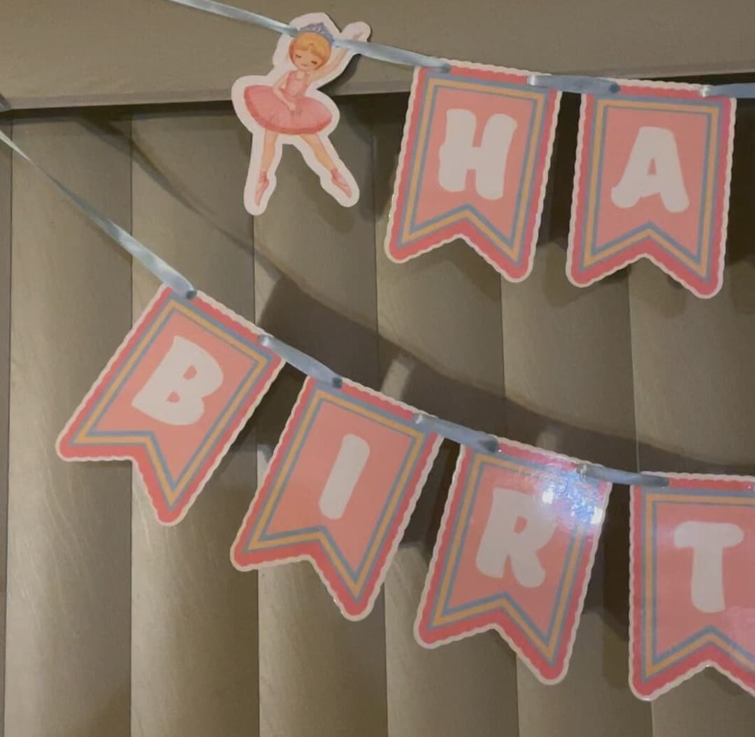 Ballerina Birthday Bannerballet Birthday Bannerballerina - Etsy