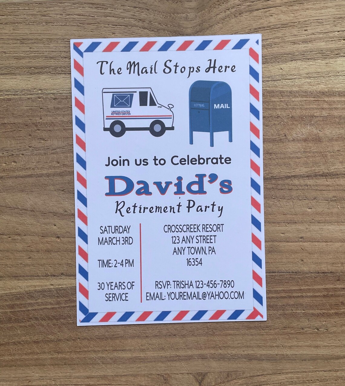 The Mail Stops Here Retirement Invitation,postal Worker Retirement ...