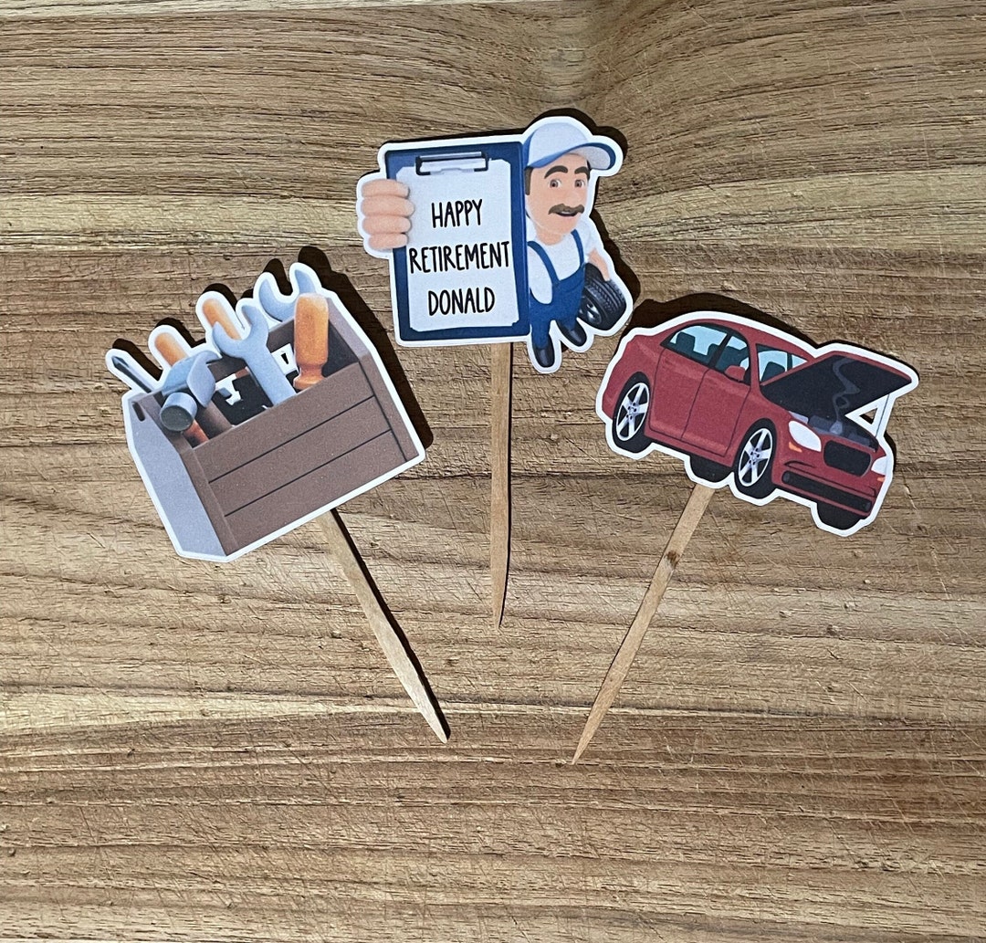 Editable Mechanic Cupcake Toppers, Mechanic Cupcake Toppers,auto ...