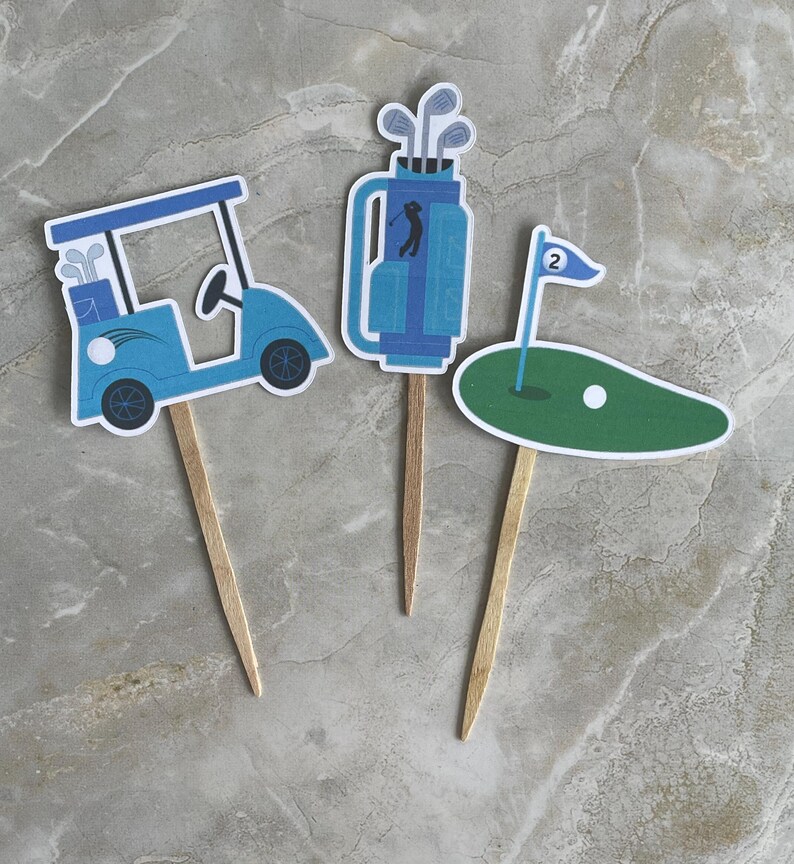 Golf Cupcake Toppers,golf Themed Cake Decorations,golfer Cupcake ...
