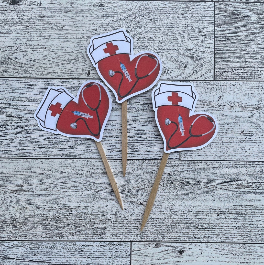 Nurse Cupcake Toppers,nurses Week Cupcake Decorations,nurse Graduation ...