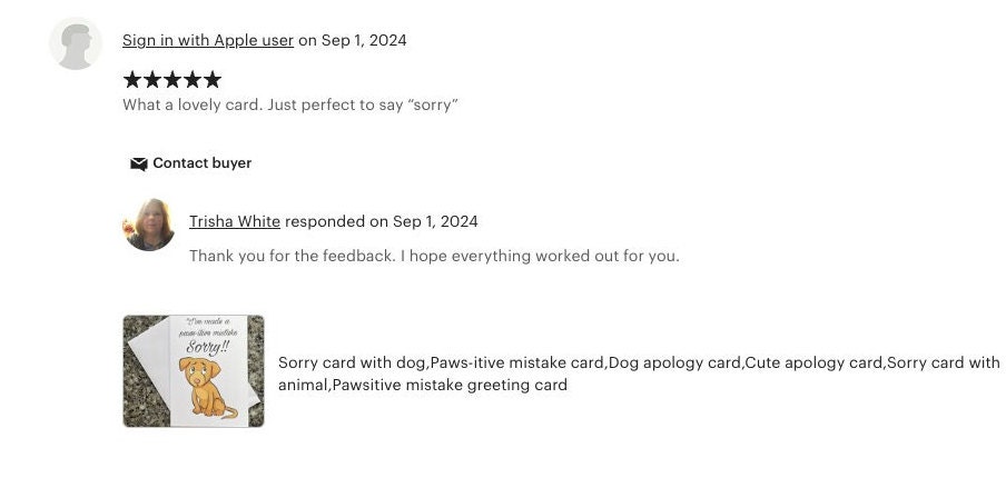 Sorry Card With Dog,paws-itive Mistake Card,dog Apology Card,cute ...