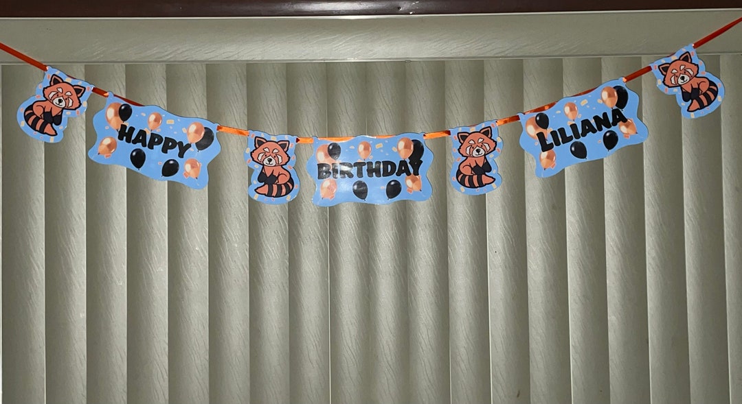 Red Panda Birthday Banner,red Panda Party Decorations,red Panda Themed ...