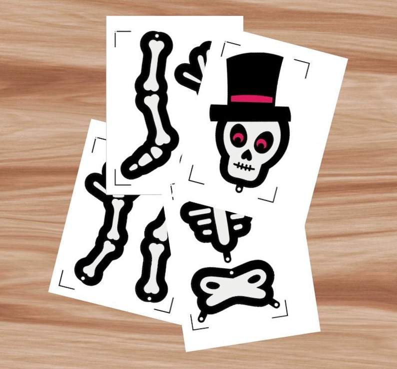 Movable Skeleton Craft,printable Skeleton Template,kids Halloween ...