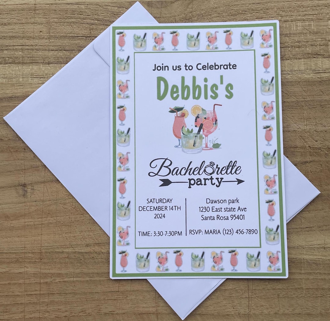 Bachelorette Party Invitation Cards,customizable Bachelor Party Invites ...