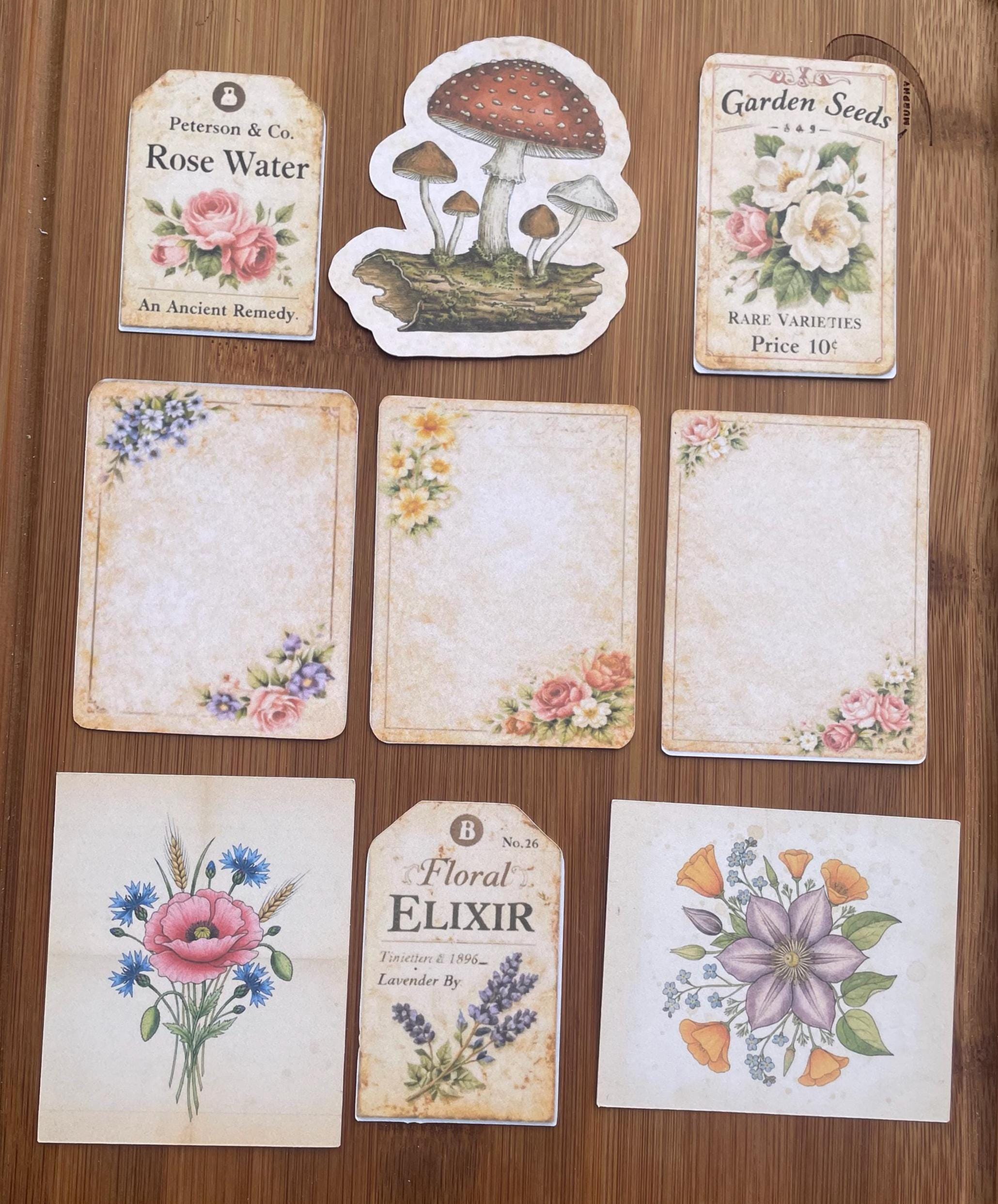 Botanical Junk Journal Ephemera Kit , Printed Style Botanical Ephemera ...