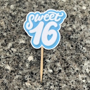 Sweet 16 Cupcake Toppers,sweet 16 Party Decorations,16th Birthday ...