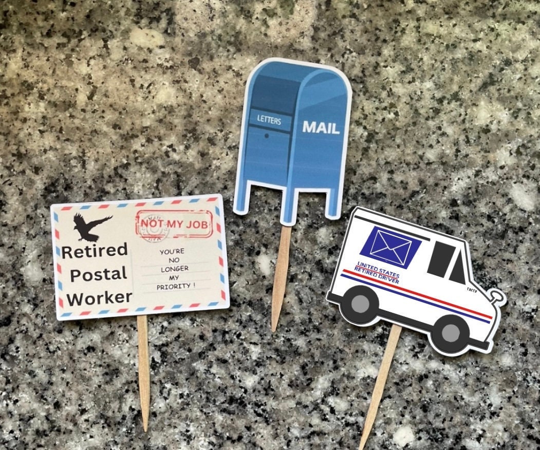 Postal Worker Retirement Cupcake Toppers,mail Carrier Retirement Party ...
