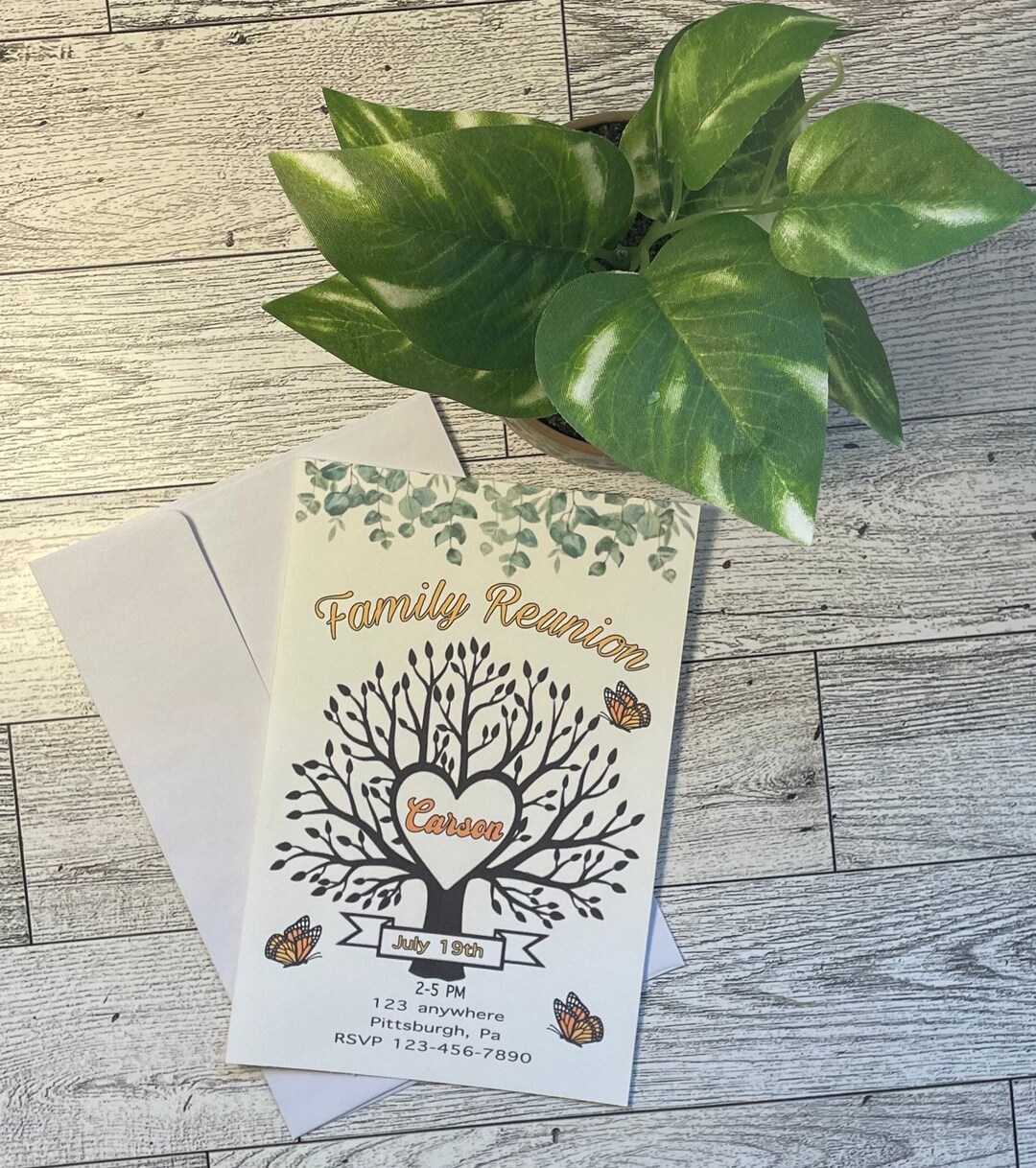 Personalized Family Reunion Invitation Cards Pack,custom Family Reunion ...