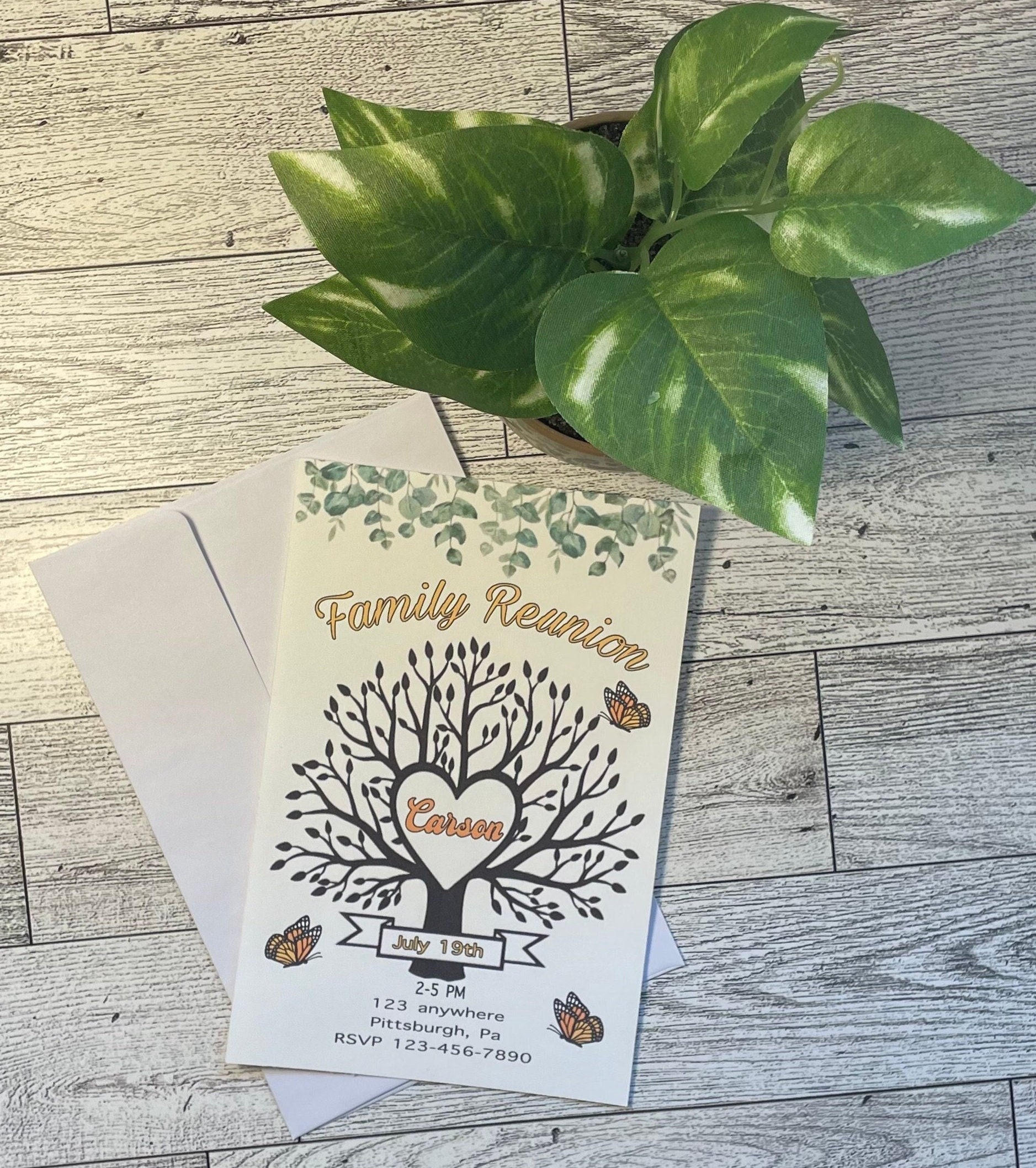 Personalized Family Reunion Invitation Cards Pack,custom Family Reunion ...