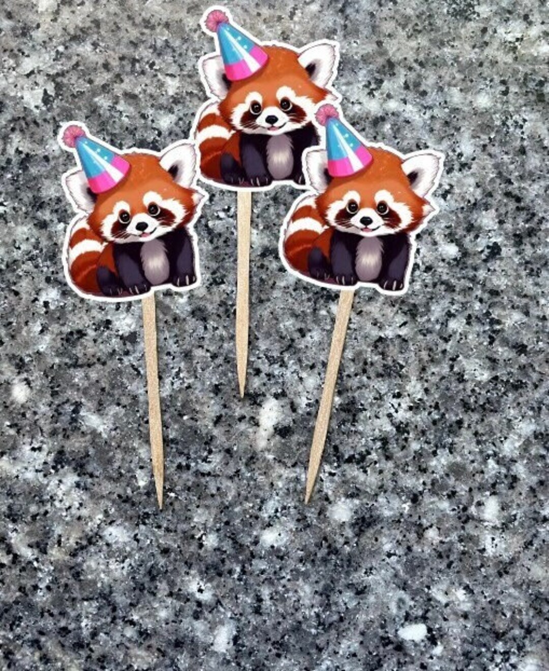 Red Panda Cupcake Toppers for Birthday Party,panda Themed Party ...