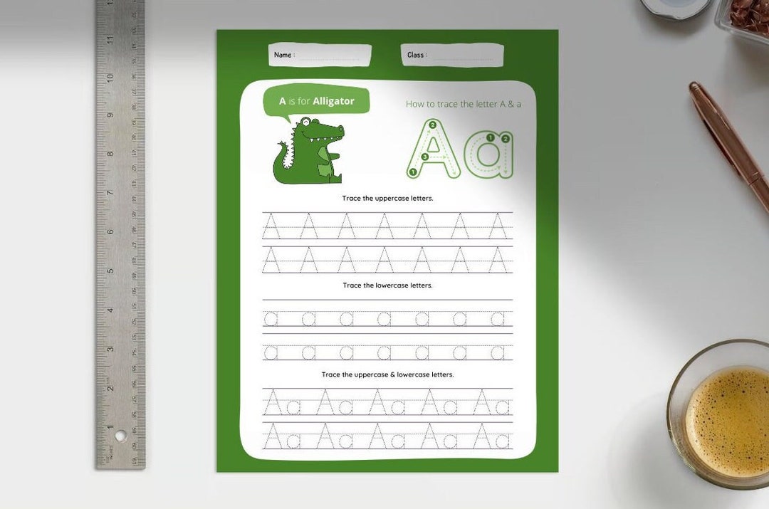 Laminated Preschool/kindergarten Tracing ABC Skills - Etsy