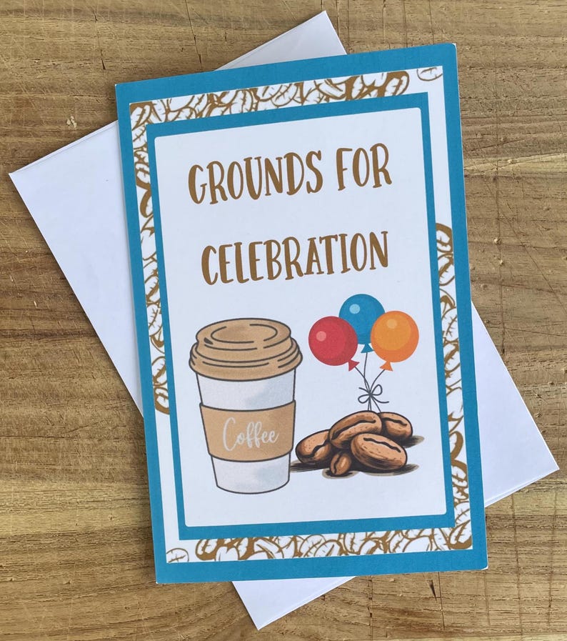 Coffee Lover Birthday Gift,coffee Themed Greeting Cards,funny Coffee ...