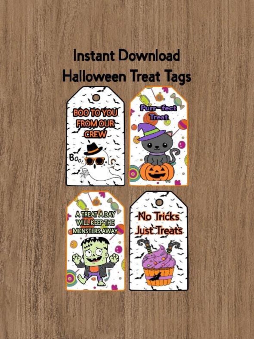 Printable Tags for Halloween, Party Treat Bags Tag, Gifts for ...