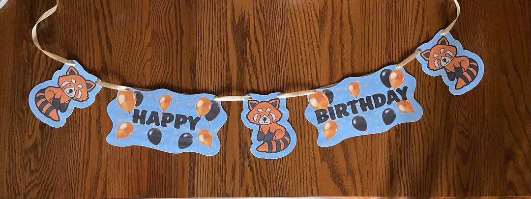 Red Panda Birthday Banner,red Panda Party Decorations,red Panda Themed ...