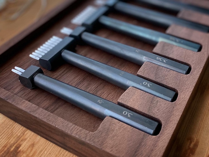 Pricking Irons Set Hardwood Tool Holder - Etsy