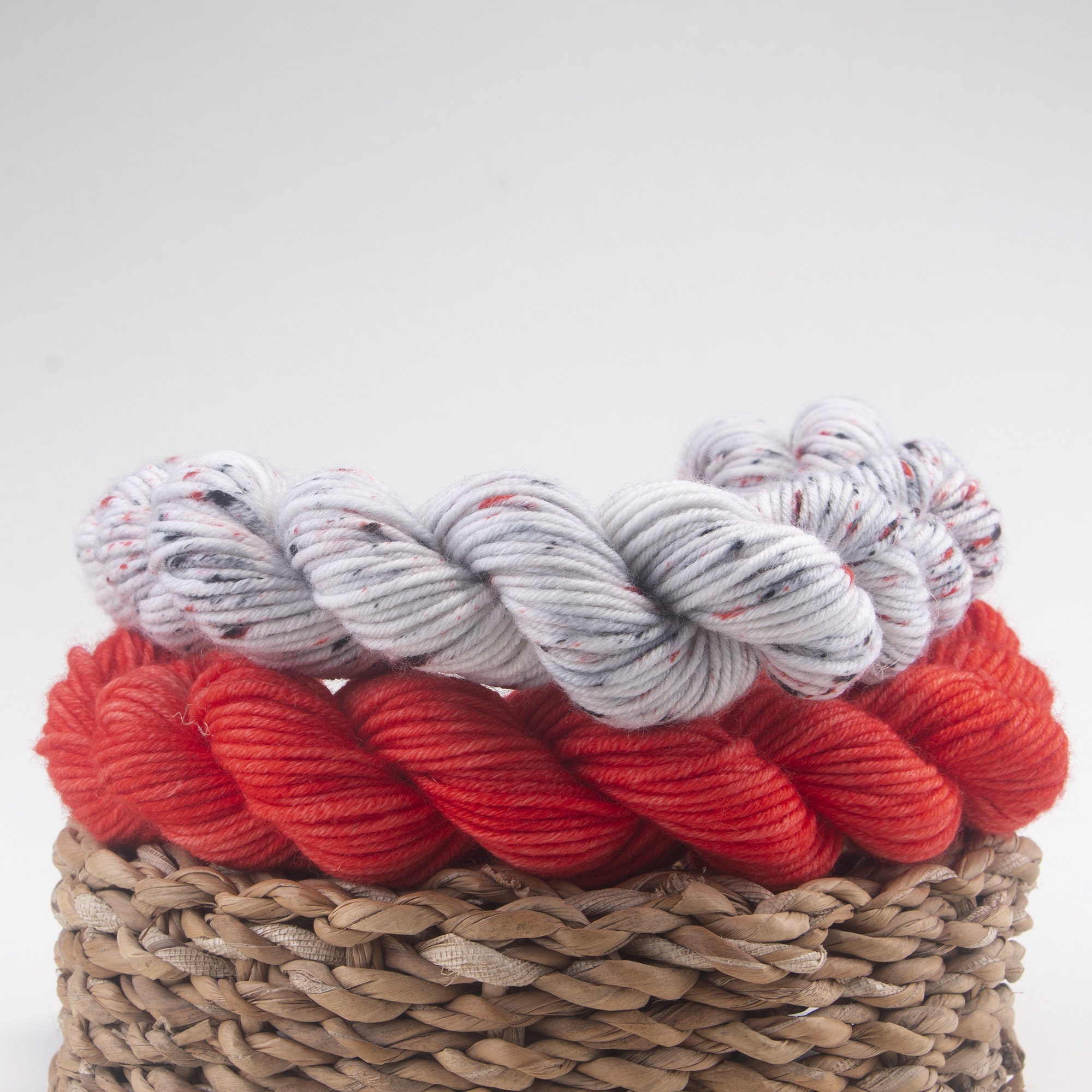 Hand Dyed Yarn White With Black and Red Dots Speckled Sock - Etsy