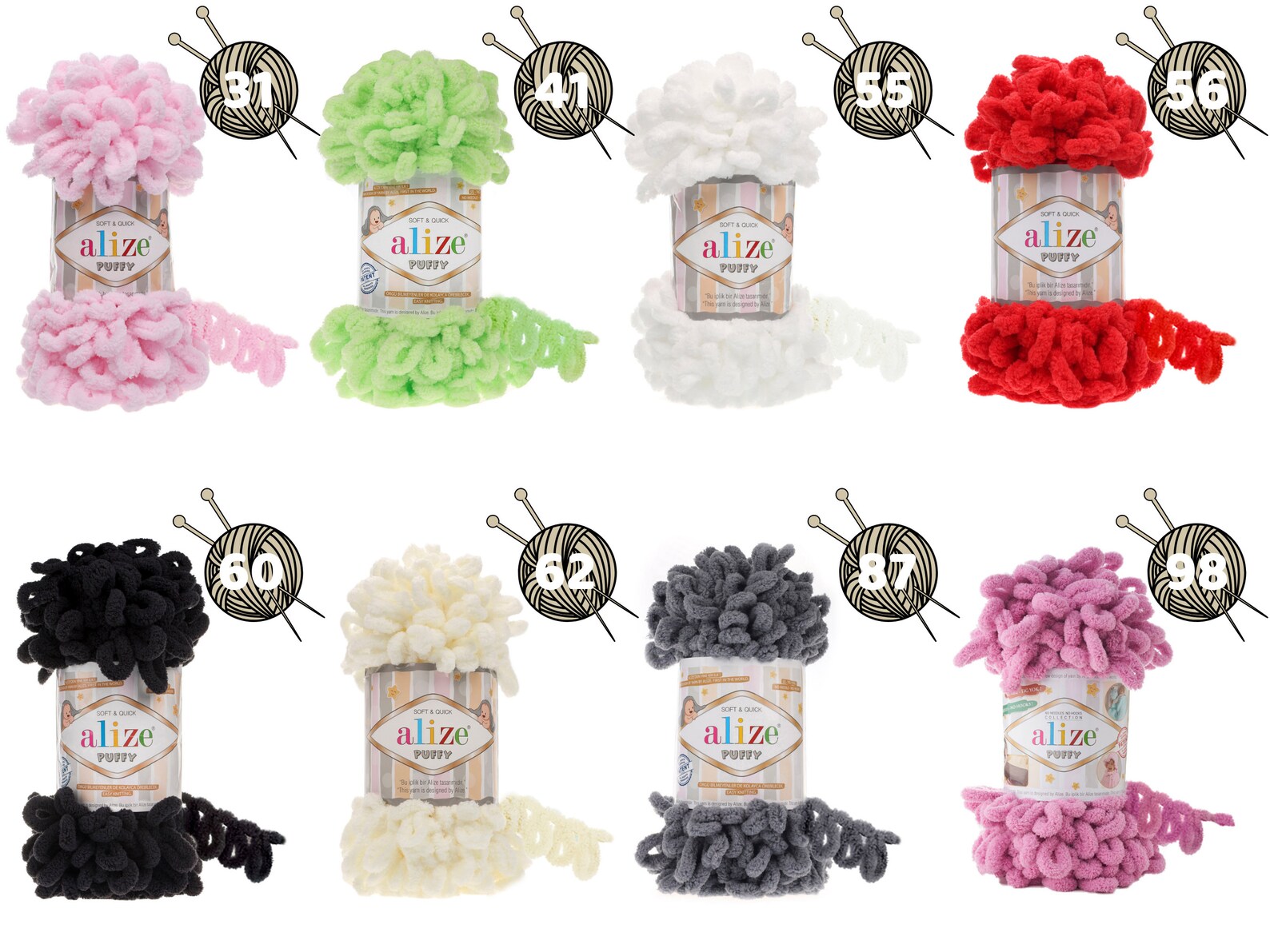 25 X Alize Puffy Blanket Yarn Puffy Yarn Soft Yarn | Etsy