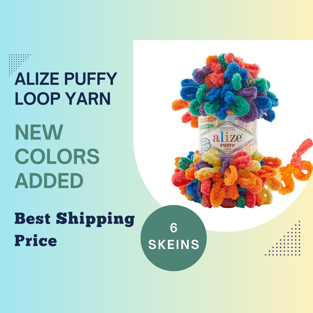 6 Skeins Alize Puffy Color, Blanket Yarn, Soft Baby Yarn, Alize Yarn ...