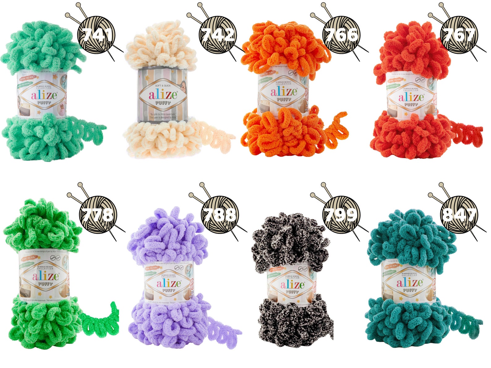 12 Skeins Alize Puffy Blanket Yarn Puffy Yarn Soft - Etsy