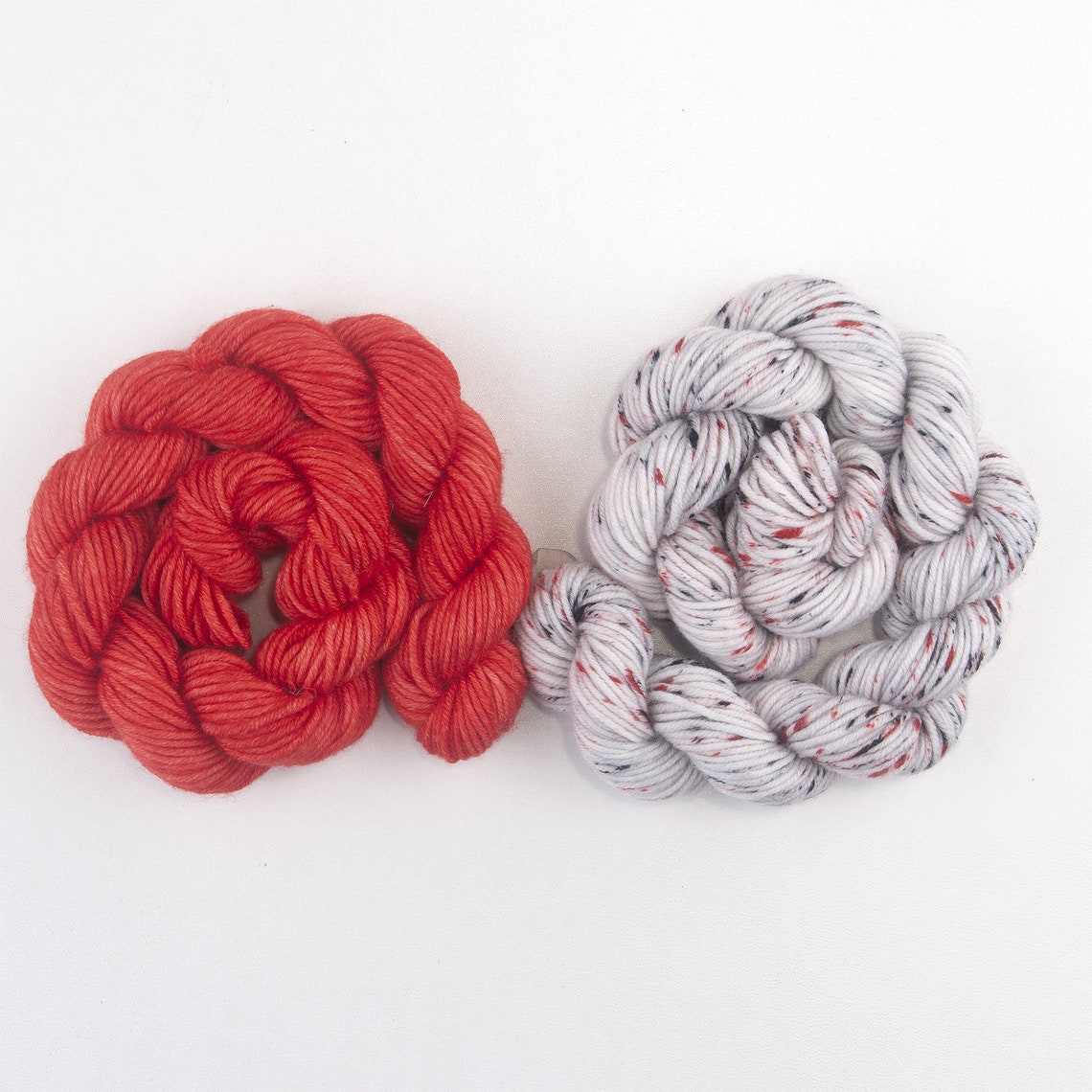 Hand Dyed Yarn White With Black and Red Dots Speckled Sock - Etsy