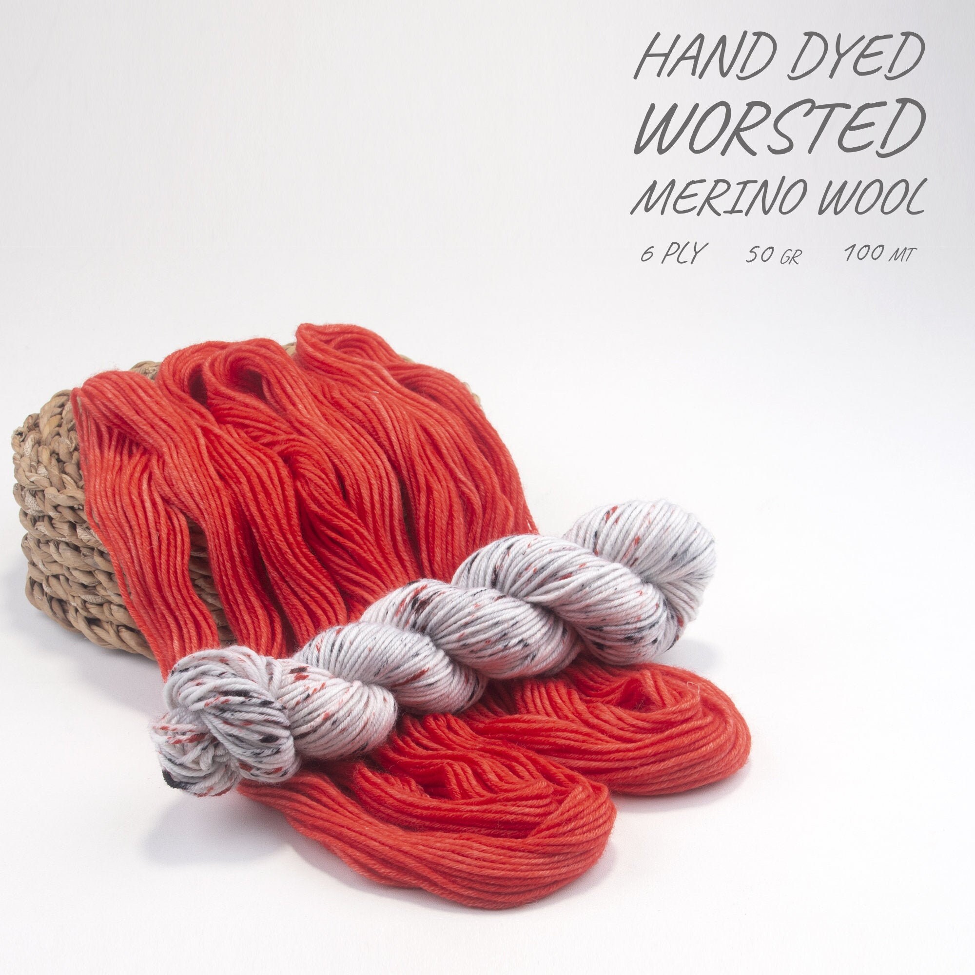 Hand Dyed Yarn White With Black and Red Dots Speckled Sock - Etsy