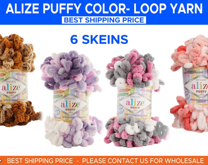 6 Skeins Alize Puffy Color, Blanket Yarn, Soft Baby Yarn, Alize Yarn ...