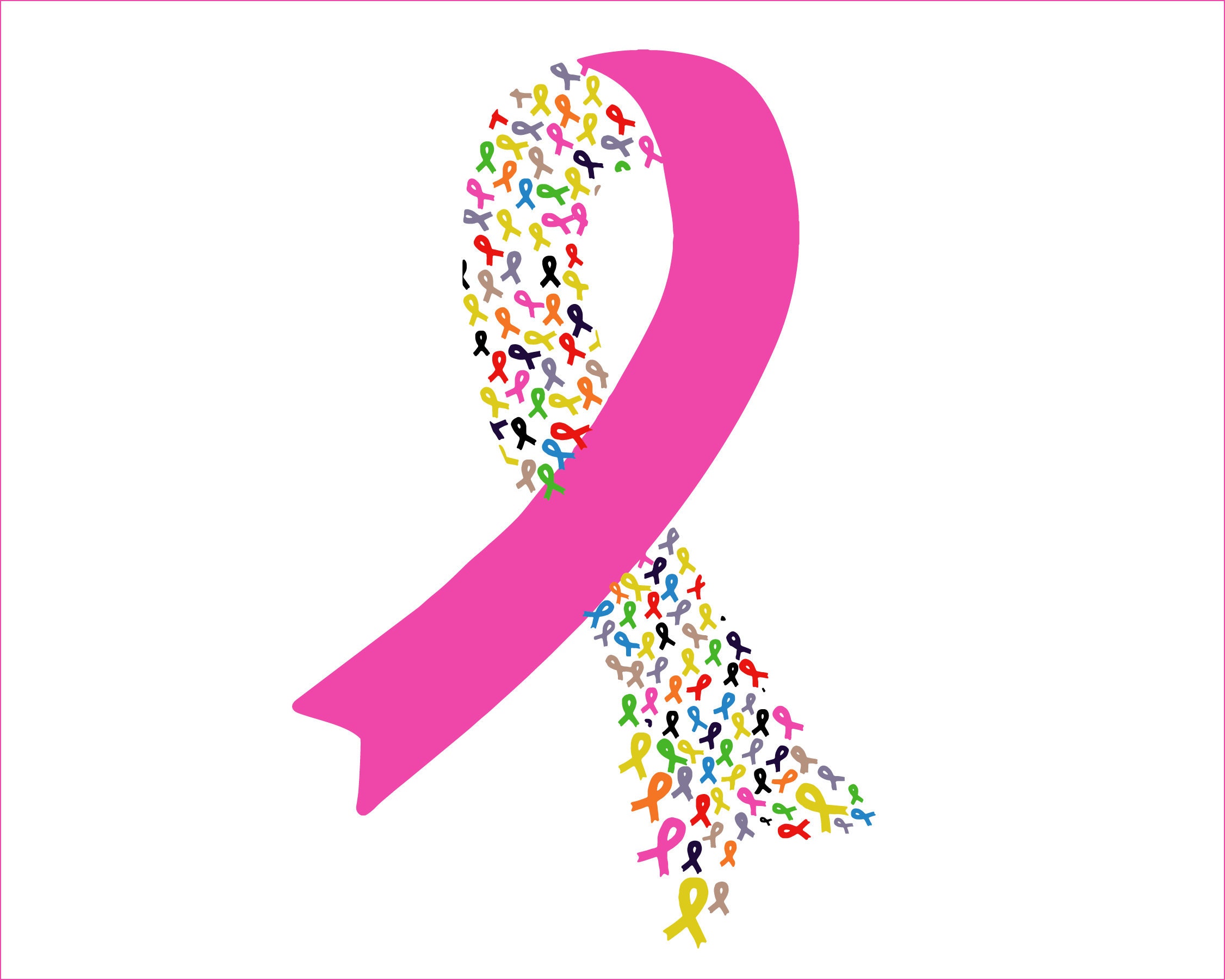 Fight Cancer in All Colors Clipart, Instant Download, Sublimation ...