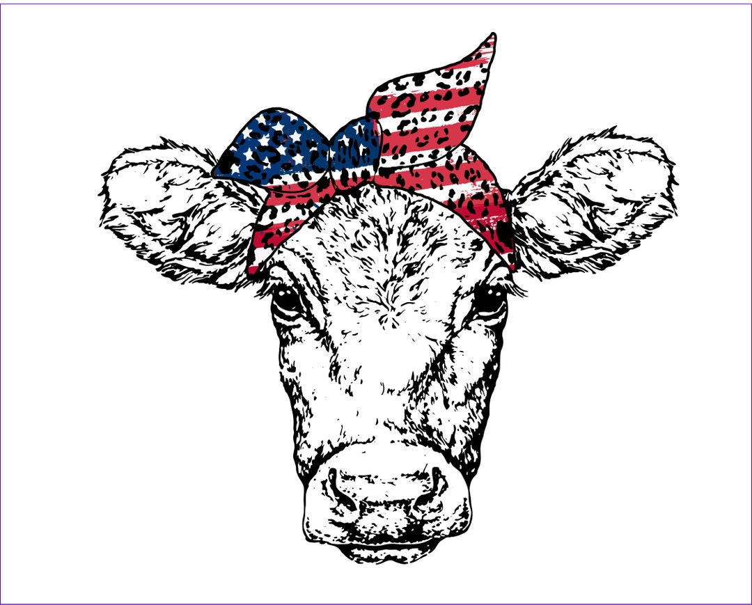 Cow Bandana Heifer Cow USA American Flag Bandana - Etsy