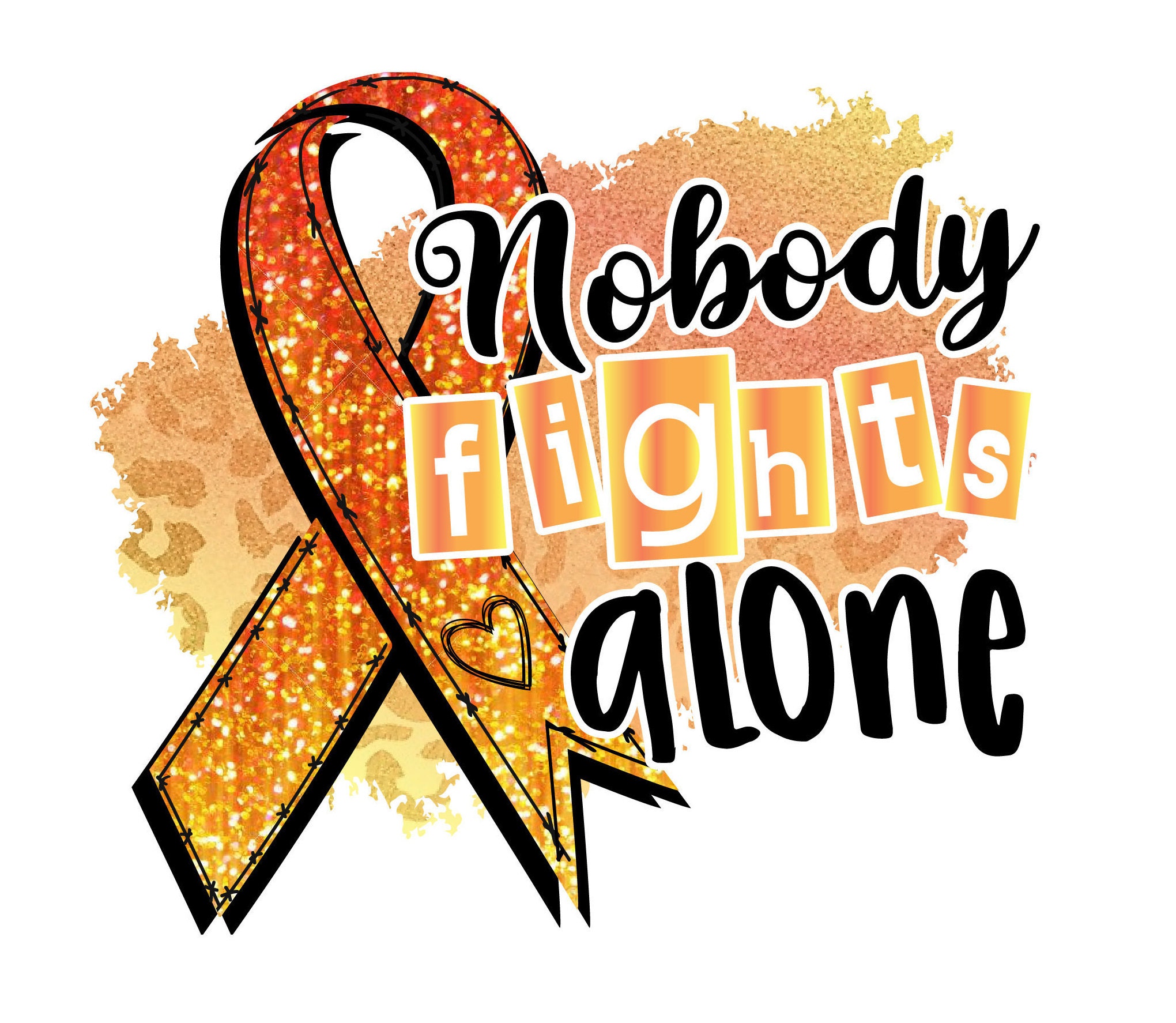 Orange Cancer Ribbon Transparent Background