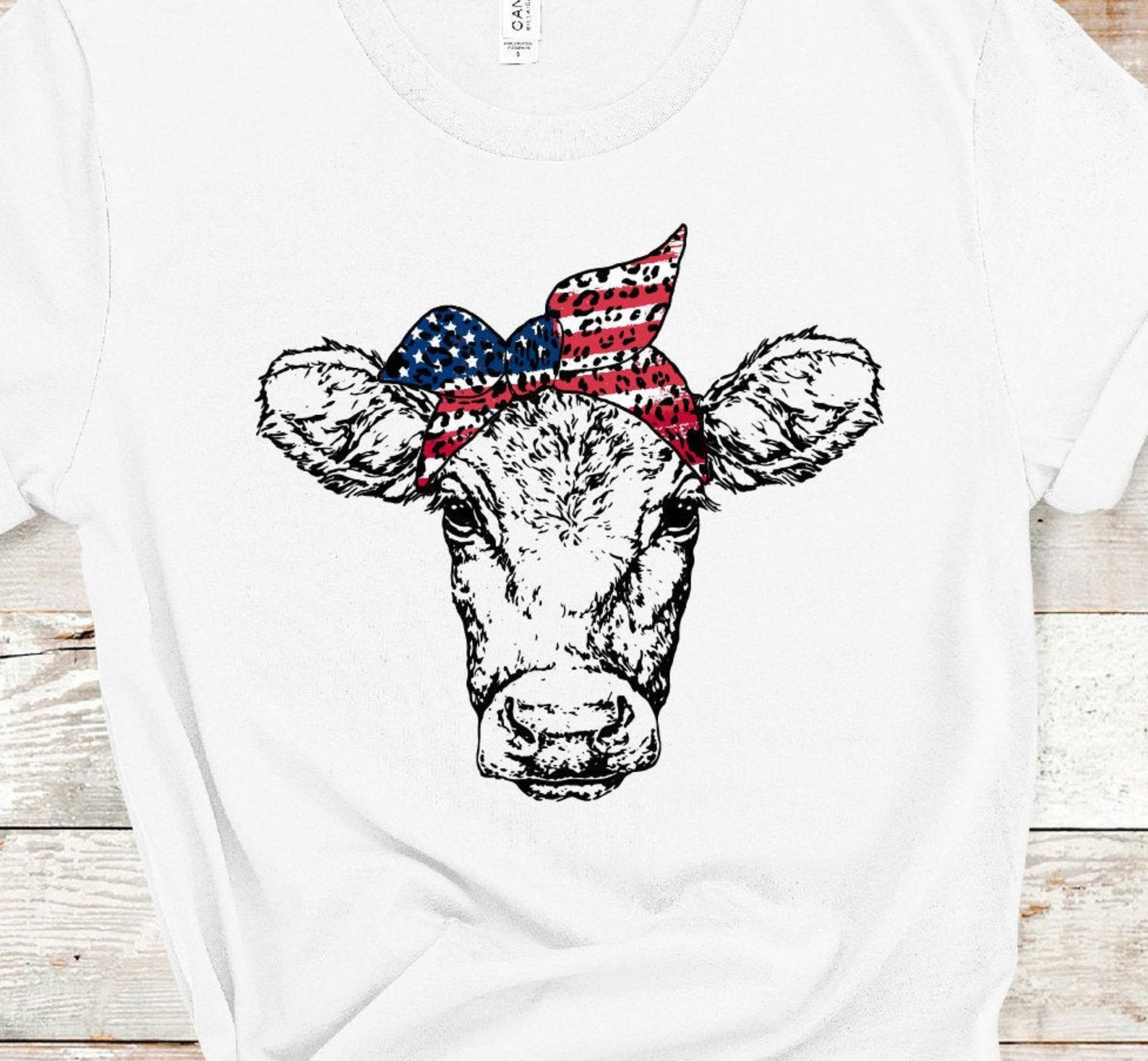 Cow Bandana Heifer Cow USA American Flag Bandana - Etsy
