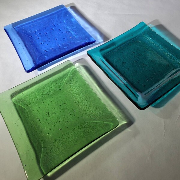 Square Glass Plate - Etsy