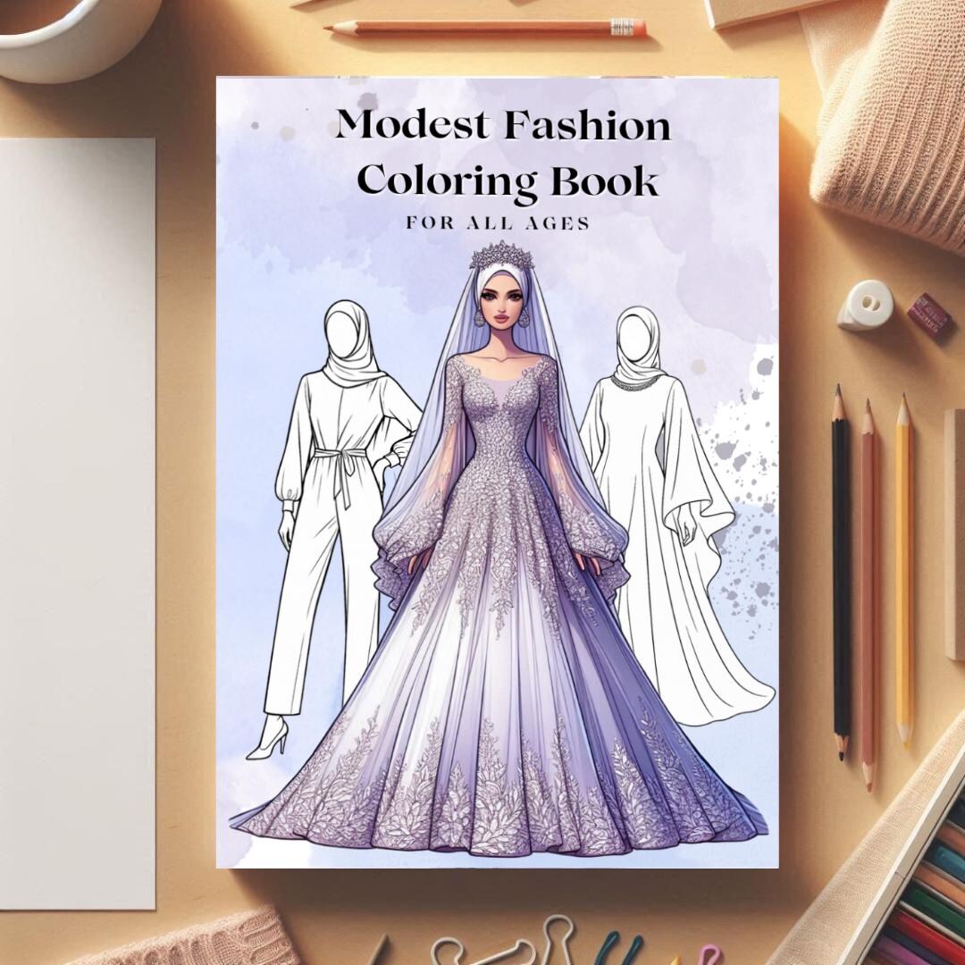 Modest Fashion Coloring Book – 35 Hijab Outfits: Wedding, Party, Abaya ...