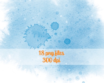 Watercolor Stains Green Blobs Paint Splotch Blobs Clipart Watercolor ...