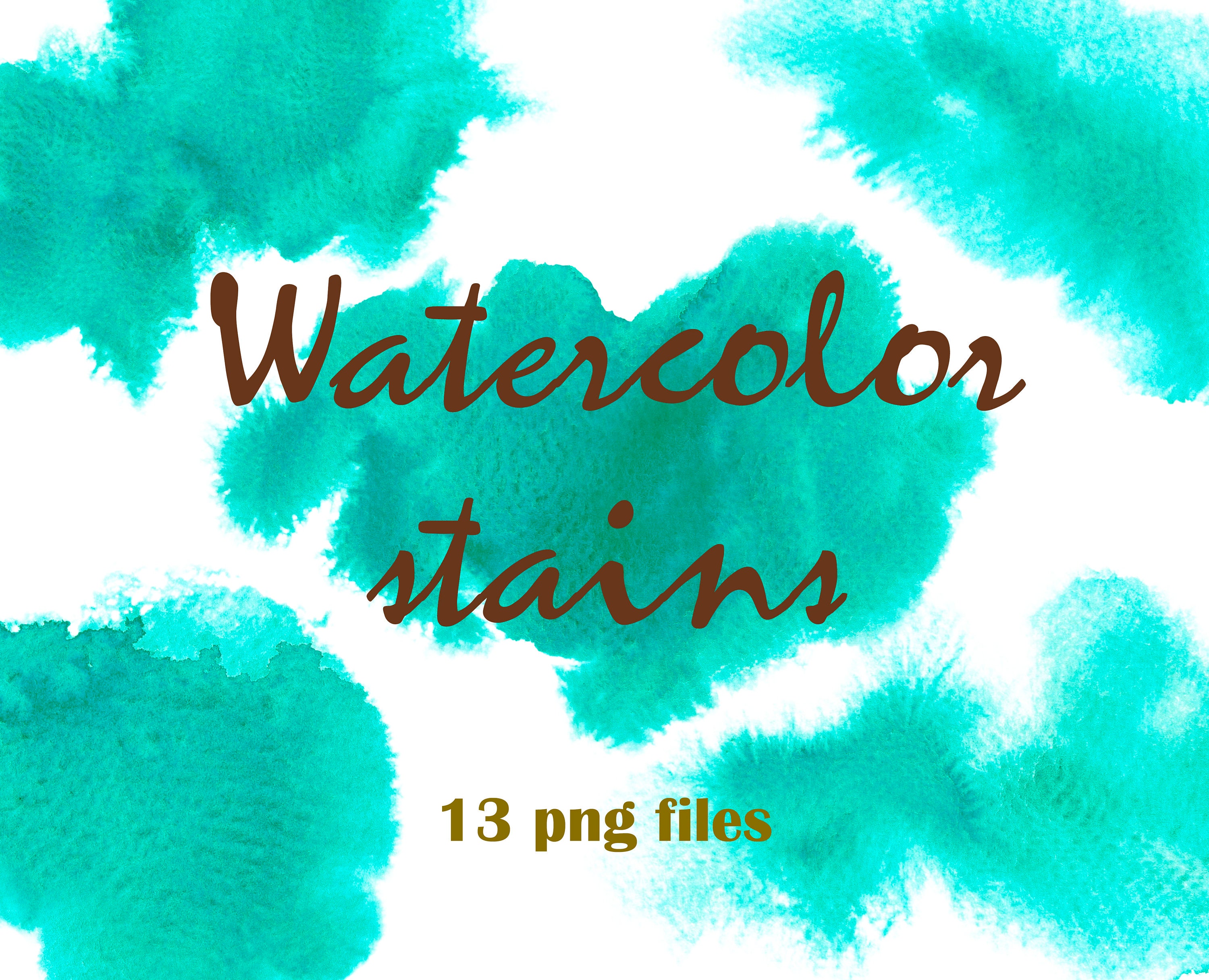 Watercolor Stains Green Blobs Paint Splotch Blobs Clipart Watercolor ...