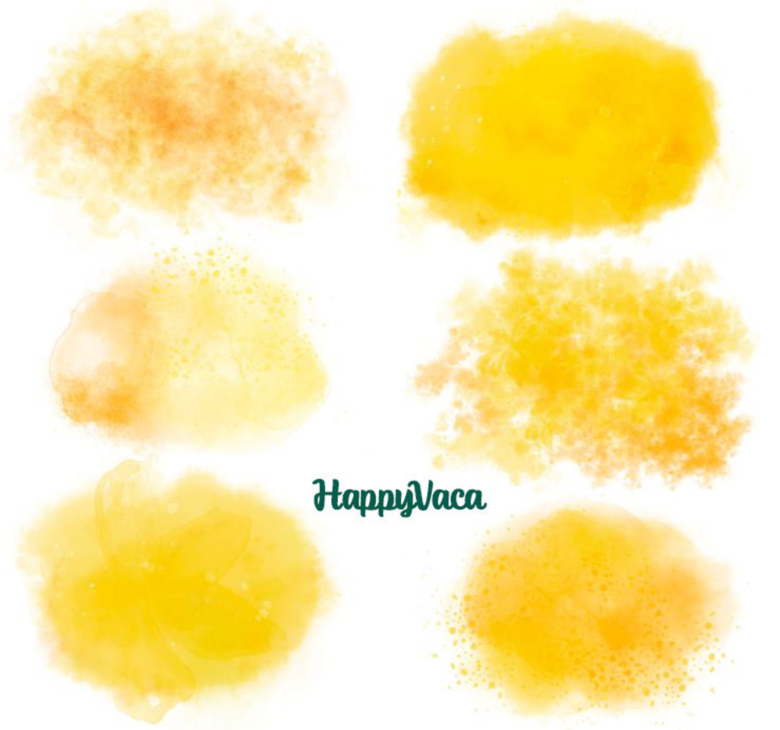 Yellow Splash Watercolor Blobs Clipart Yellow Splotch Splash Clipart ...
