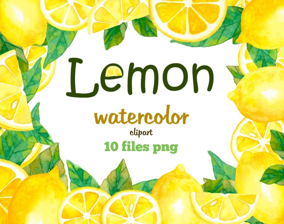 Lemon Clipart Citrus Clipart Watercolor Clipart Watercolor Lemon Fruit ...