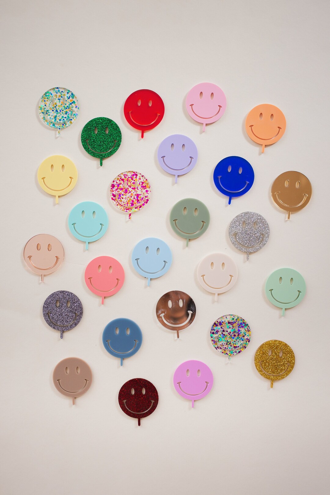 Colorful Smiley Plugs for the Birthday Wreath Made of Acrylic ...