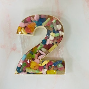 Sweet Filled Number, Plywood Birthday Sweets, Halal Vegan Pick N Mix ...