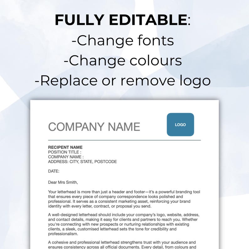 Letterhead Template | Modern and Professional Letterhead | Microsoft ...