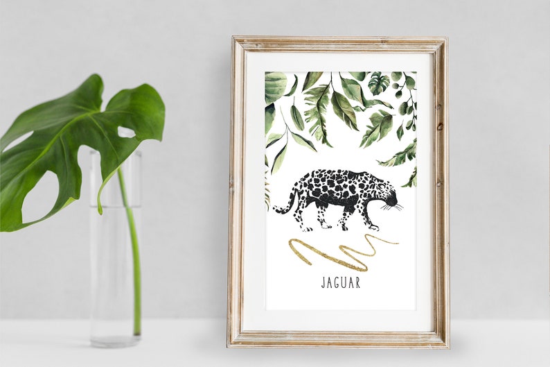 Jaguar Printable Art Safari Poster cat Home Decor | Etsy