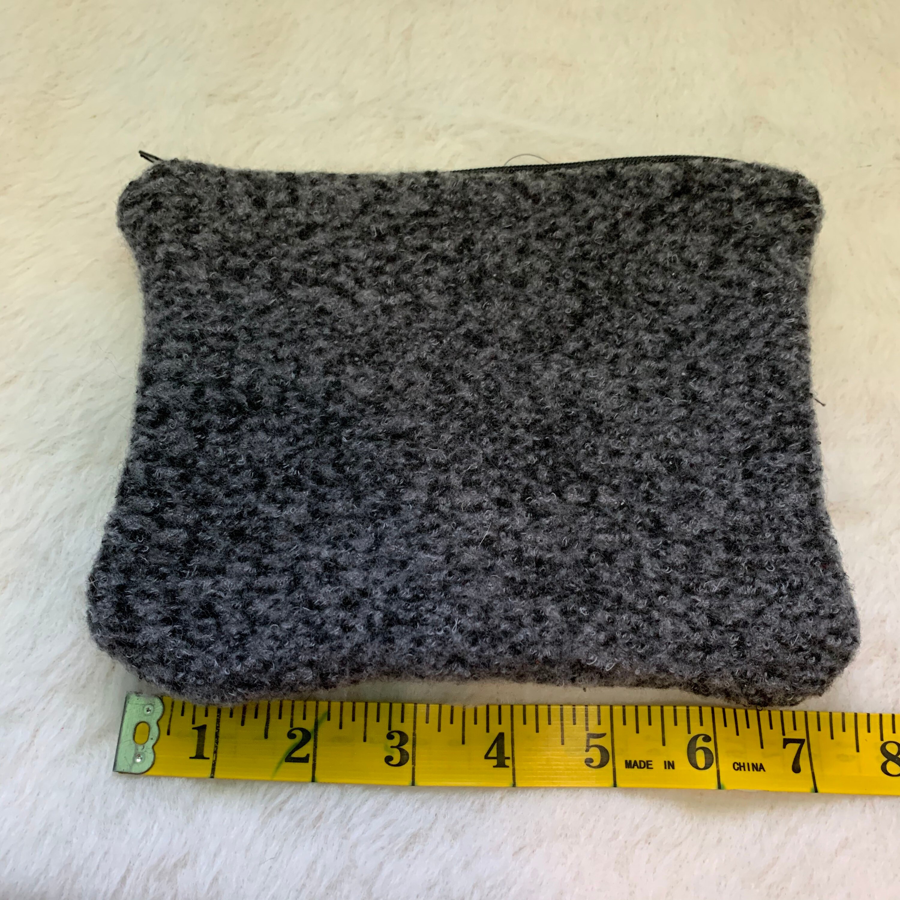 Handmade Soft Wooly Gray Makeup Bag, Cosmetic Bag, Travel Pouch, Lined ...