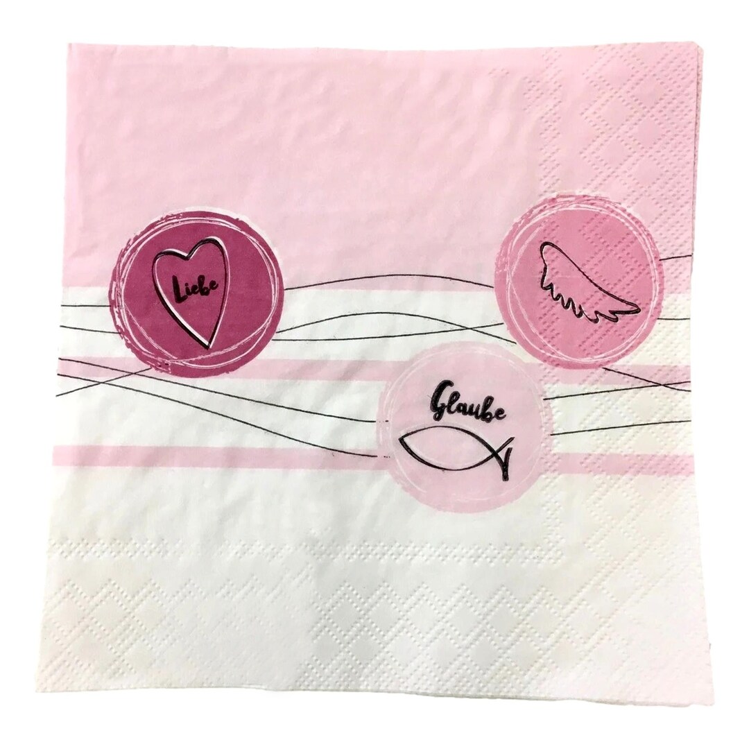 20 Napkins Lunch Communion Confirmation Love Faith Hope Pink - Etsy