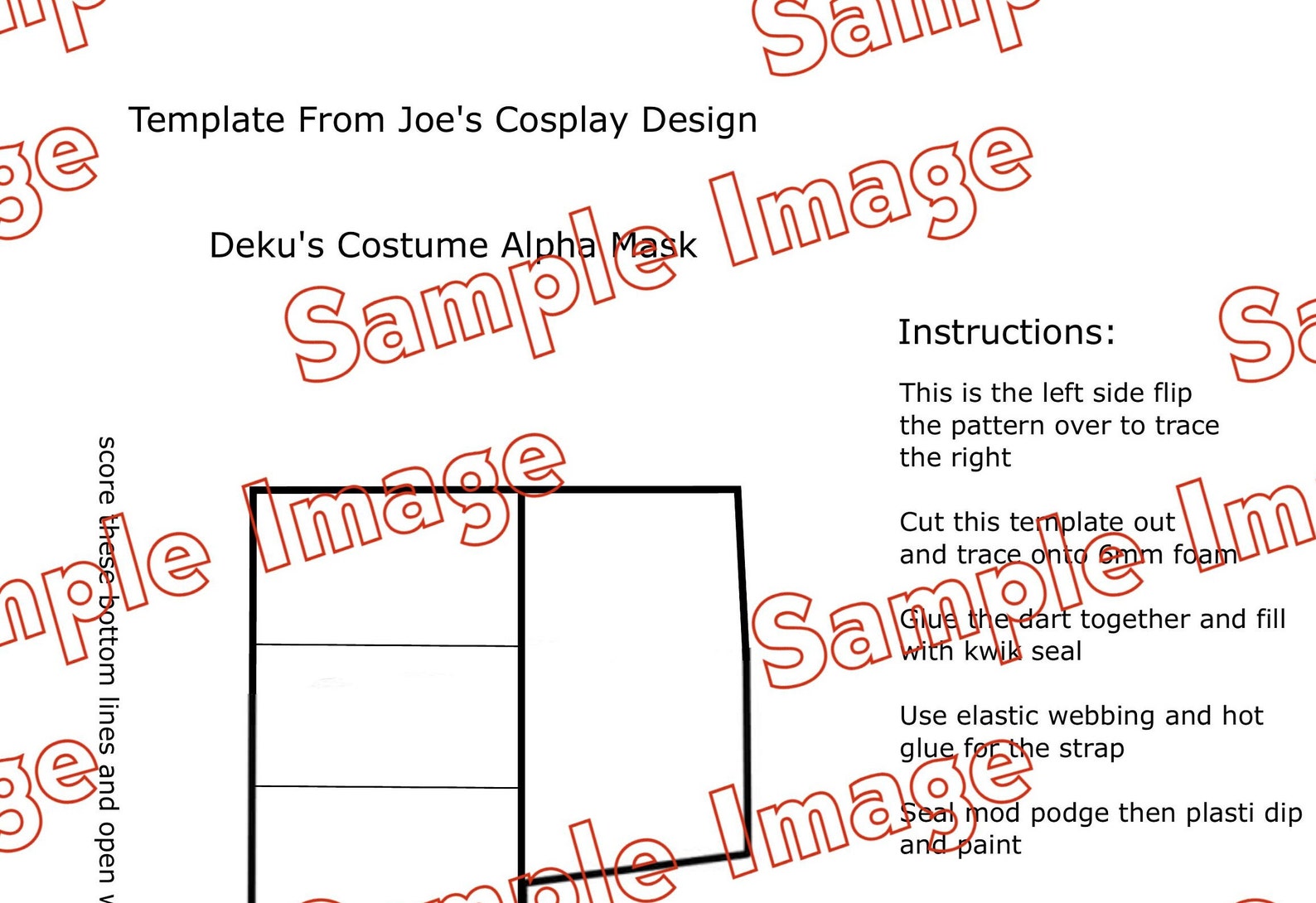 Deku's First Mask Template EVA Foam - Etsy