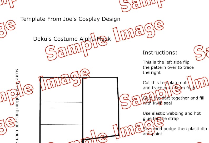 Deku's First Mask Template EVA Foam - Etsy