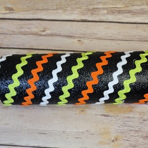 Black Glitter Ric Rac Striped Faux Candy Wreath Attachment, Handmade ...