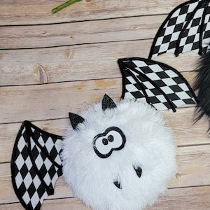 Harlequin Halloween Bats, Furry Bat Wreath Attachment, Trick or Treat ...