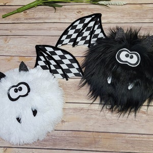 Harlequin Halloween Bats, Furry Bat Wreath Attachment, Trick or Treat ...